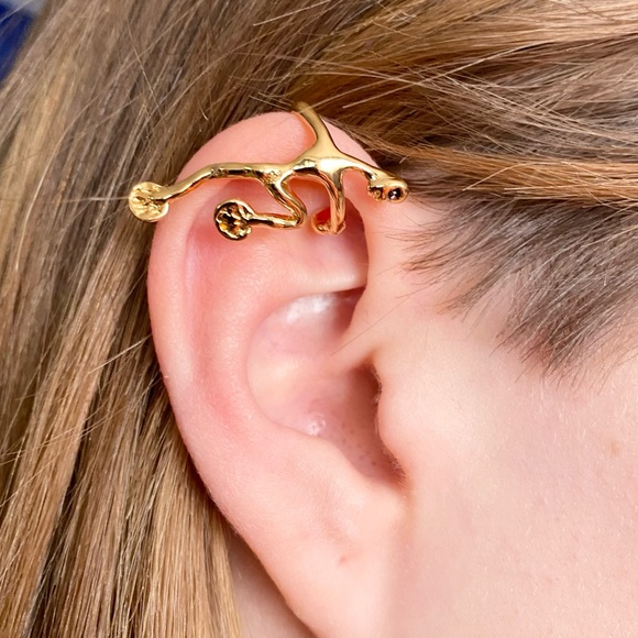 Jewelry | Nwot Alien 925 Silver Gold Tone Adjustable Ear Cuff ...